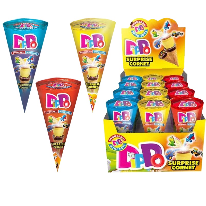 Шоколадный десерт в вафельном рожке "DIPPO SURPRISE CORNET" (Молочно ...