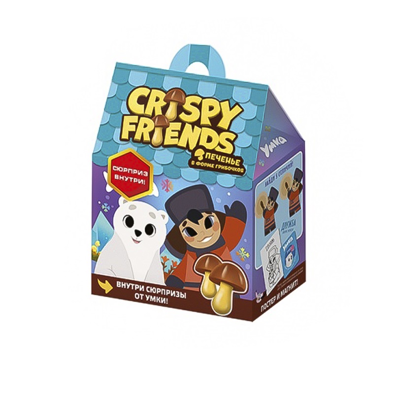 УМКА CRISPY FRIENDS Печенье декорированное кондитерской глазурью в ...